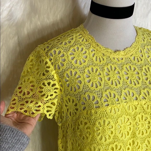 French Connection | Tops | French Connection Yellow Eyelet Blouse ...